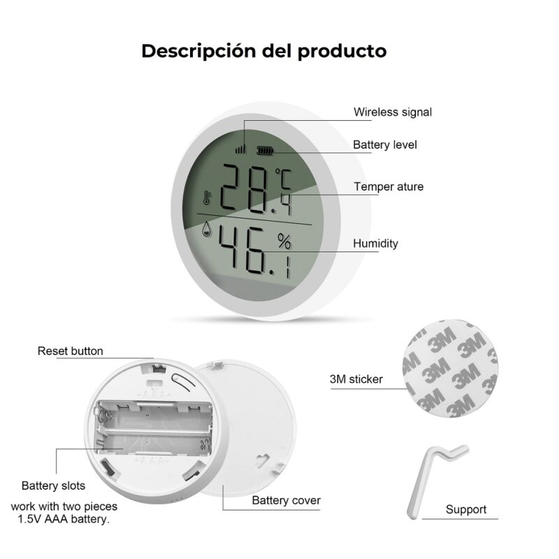 Sensor temperatura y humedad con pantalla, Zigbee | Ingeniería Home ...